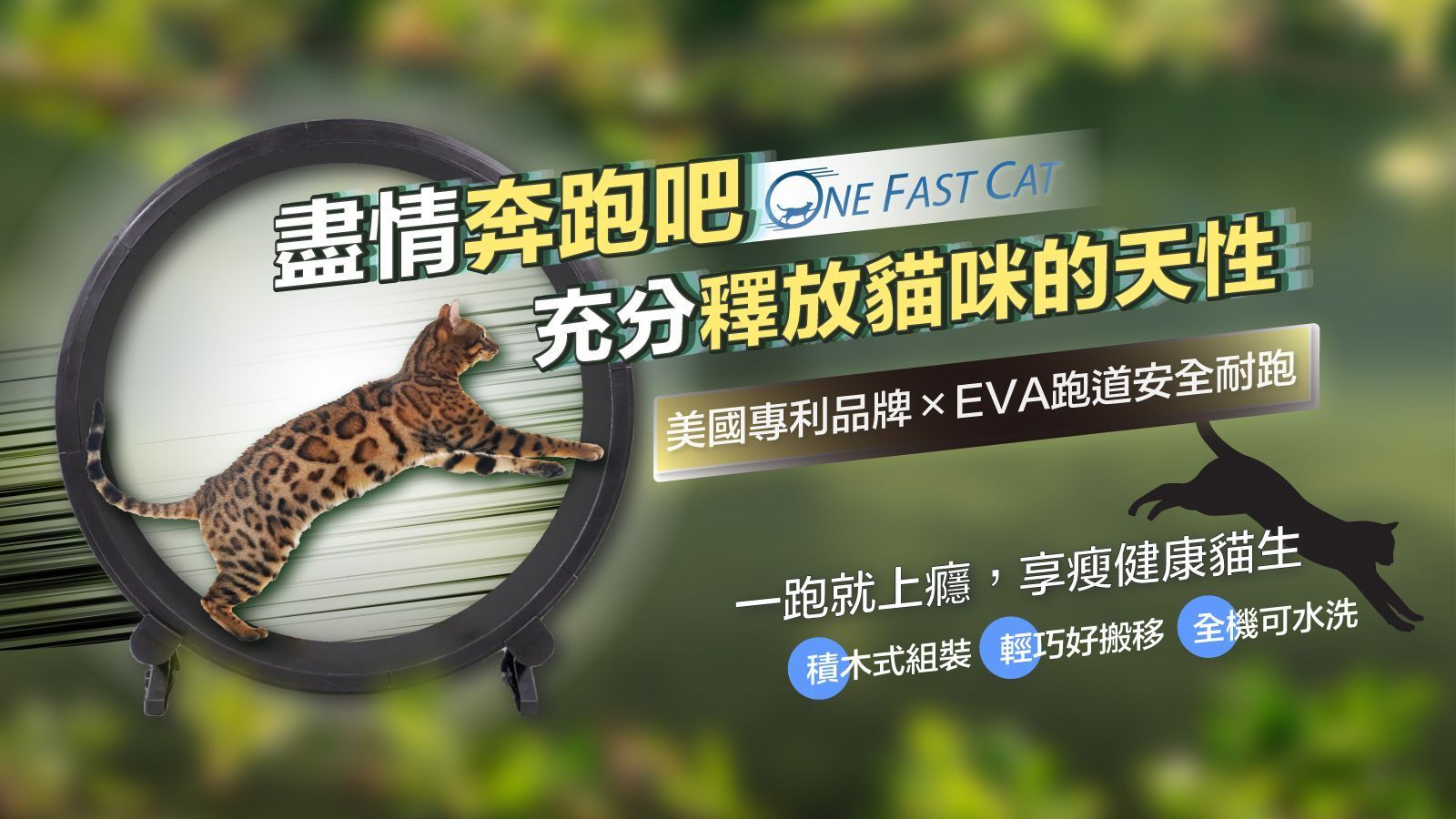 【貓飛輪One Fast Cat | 奔跑吧 ! 喵皇】 一坪大小即可釋放貓咪天性，跑出貓咪健康一生 | WaBay 挖貝 | 台灣最值得信賴 ...